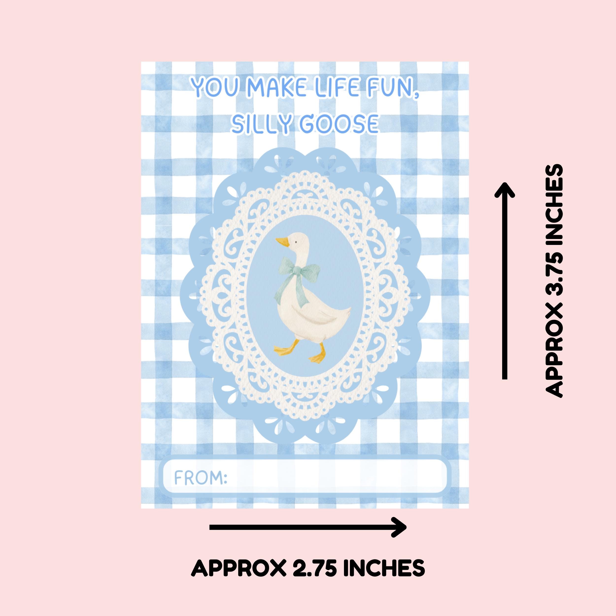 Silly Goose Valentine Cards, Printable, Kids, Student, Teacher ...