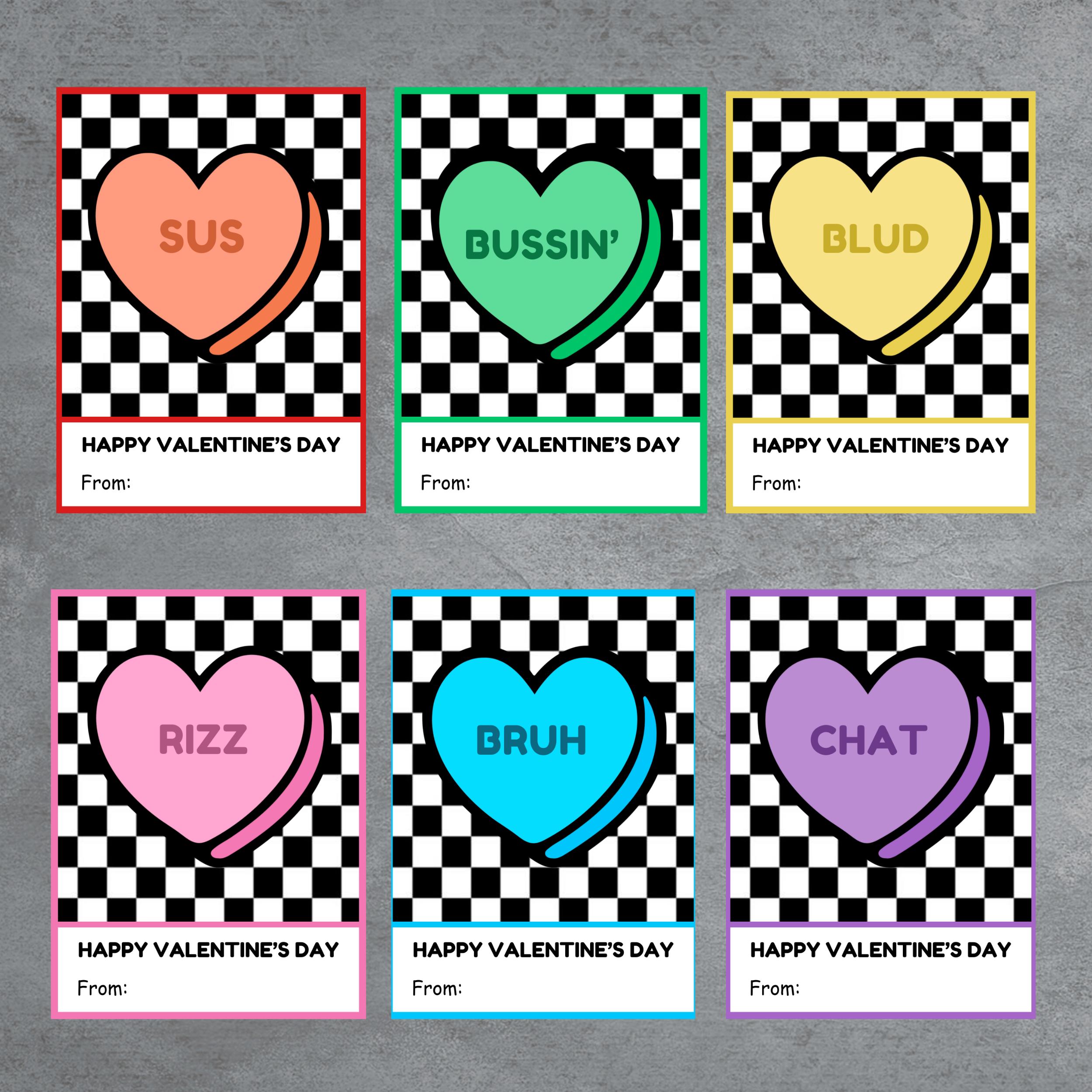 Slang Candy Hearts, Bruh, Teen, Classroom Valentine Cards, Boys, Tween ...