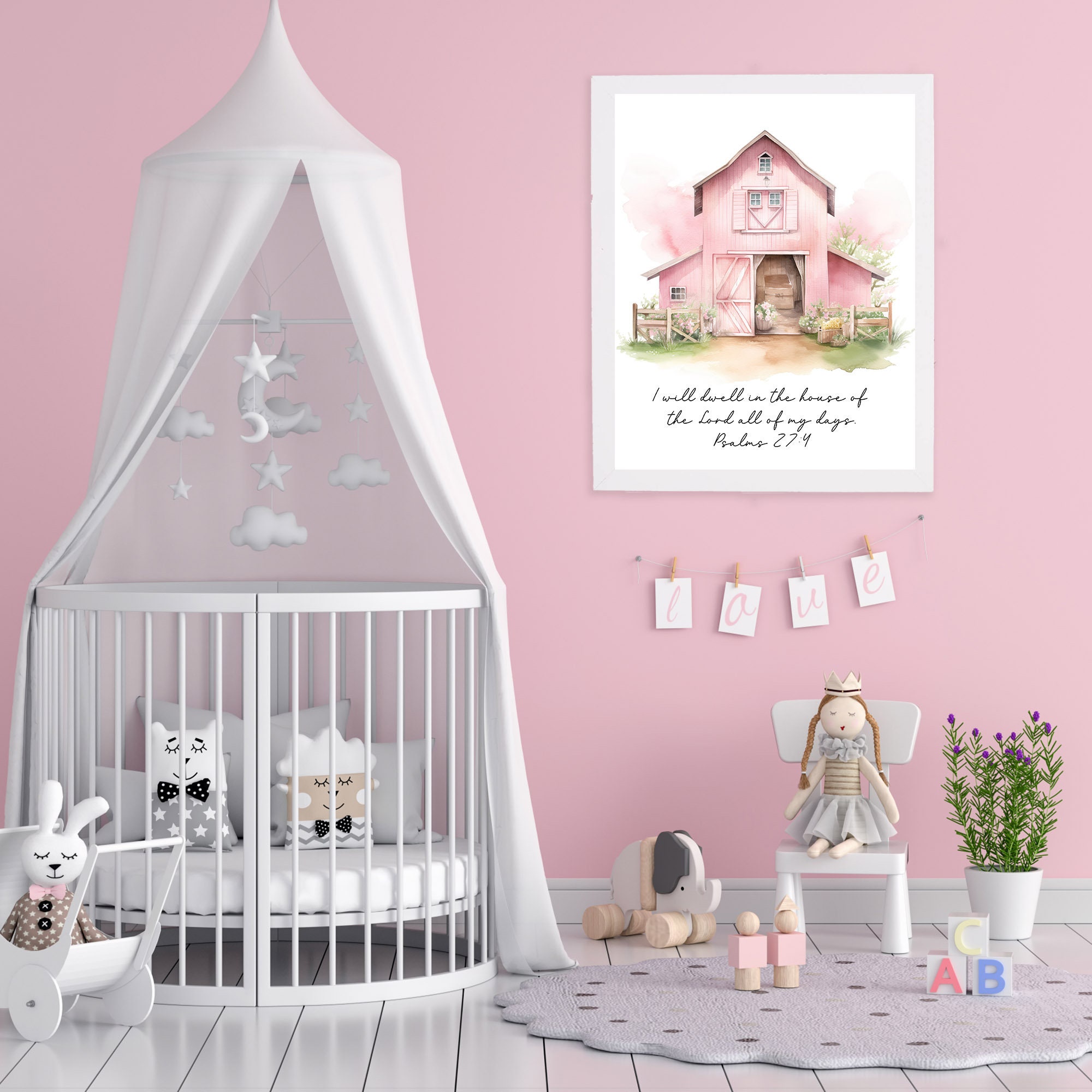 Christian Nursery Decor, Bible Verse Wall Art, Girls Nursery Decor ...
