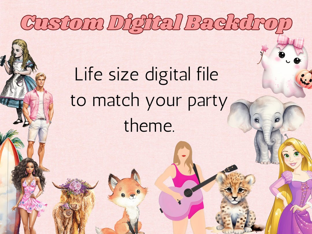 Digital Backdrop - Backdrop Cutout - Custom Backdrop - Party Backdrop ...