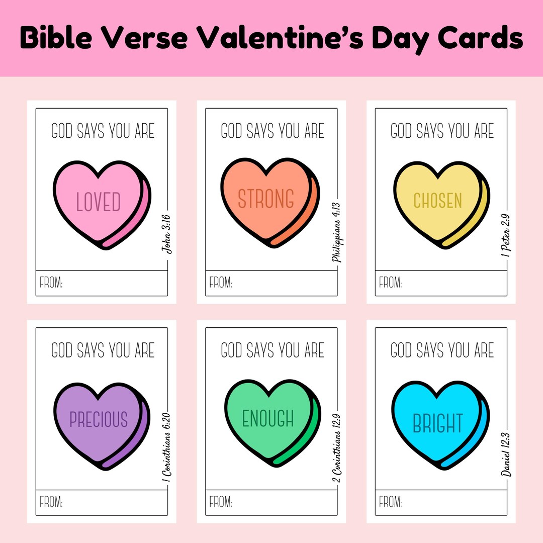 Bible Verse, Christian Valentine's Cards, Scripture, Classroom ...