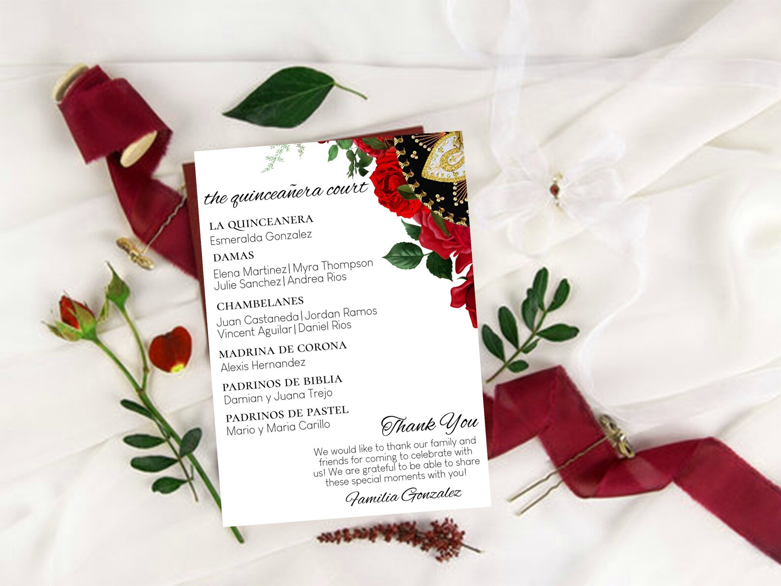 Quinceanera Program - Template - Digital Quinceanera Program - Editable ...