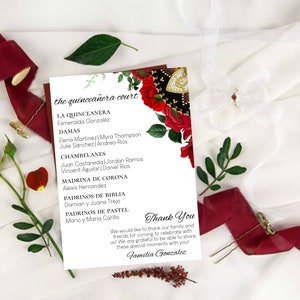 Quinceanera Program - Template - Digital Quinceanera Program - Editable ...