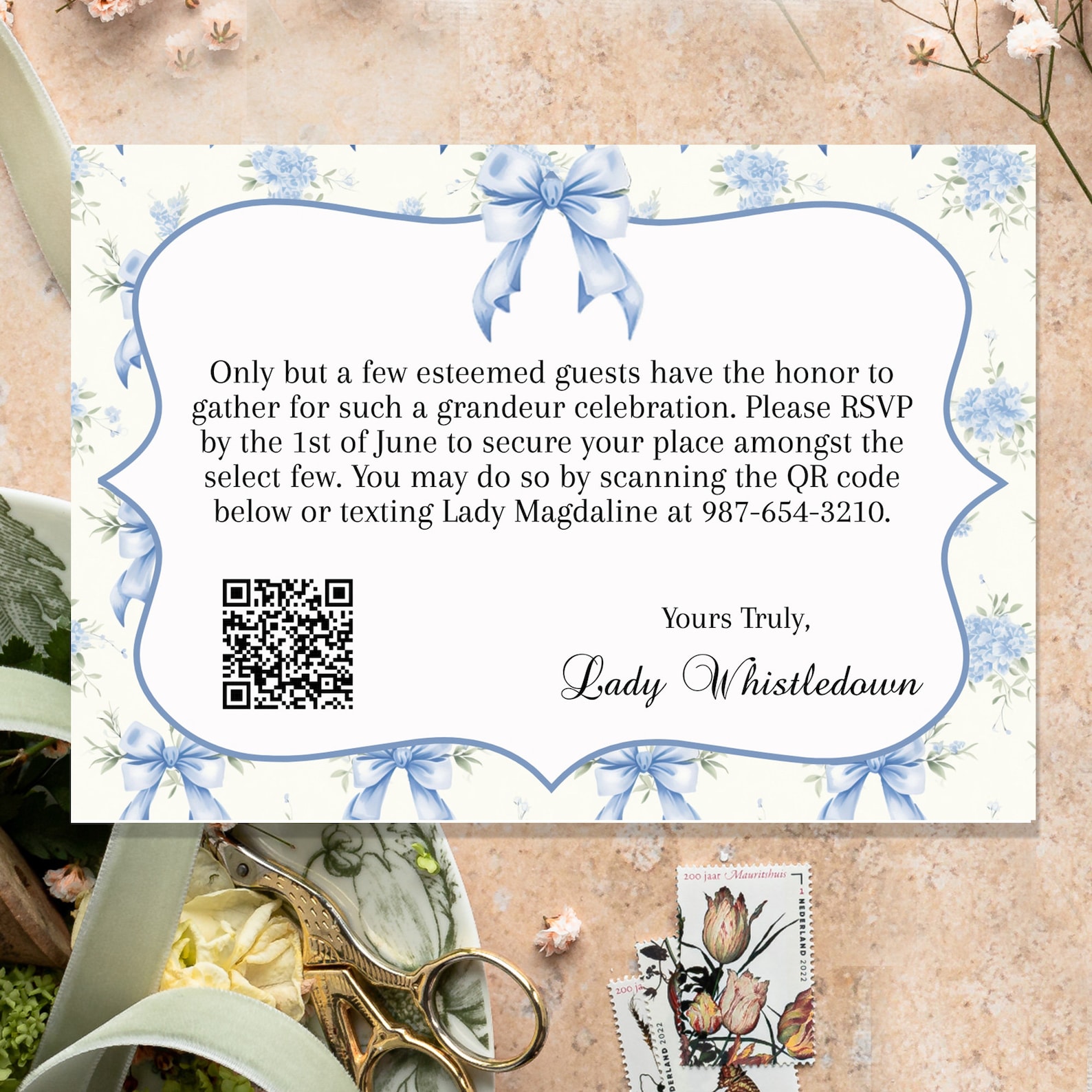 Bridgerton Party Invitation - Tea Party - Lady Whistledown - Society ...