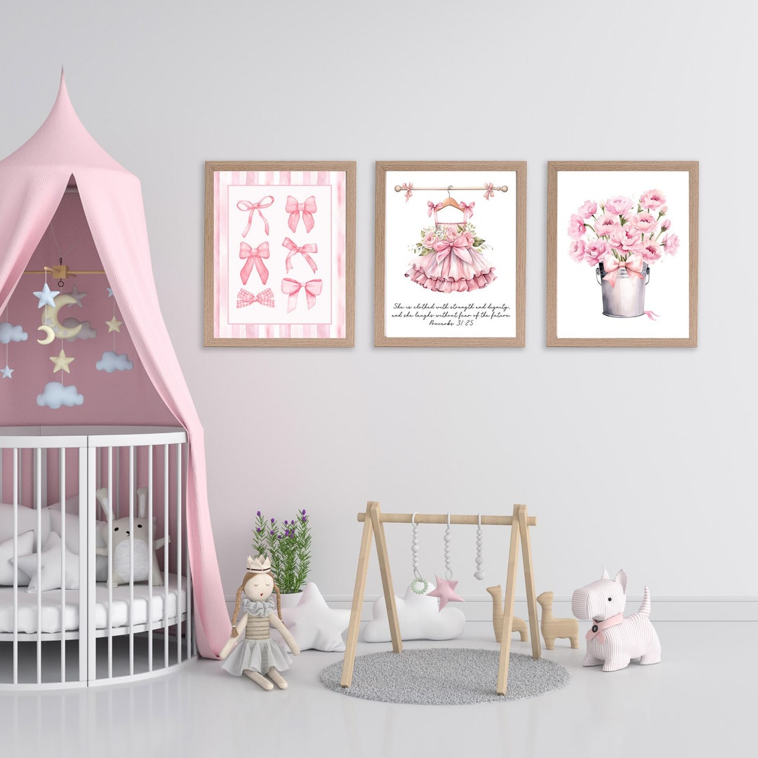 Christian Nursery Decor, Bible Verse Wall Art, Girls Nursery Decor ...