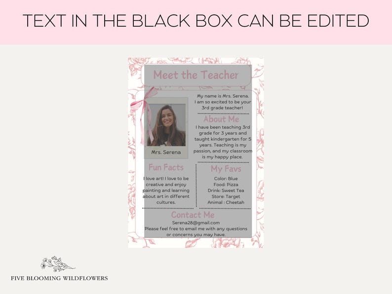 Meet the Teacher - Template - Bridgerton - Back to School - Editable ...