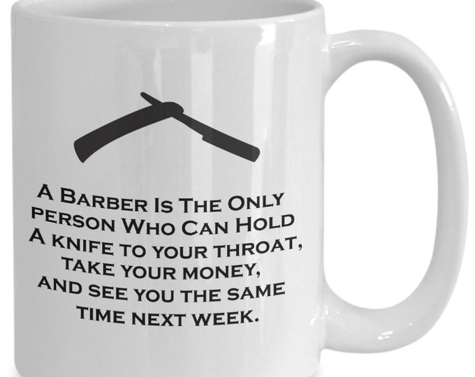 Barber Mug, Barber Coffee Mug, Funny Barber Gifts, Gift for Barber ...
