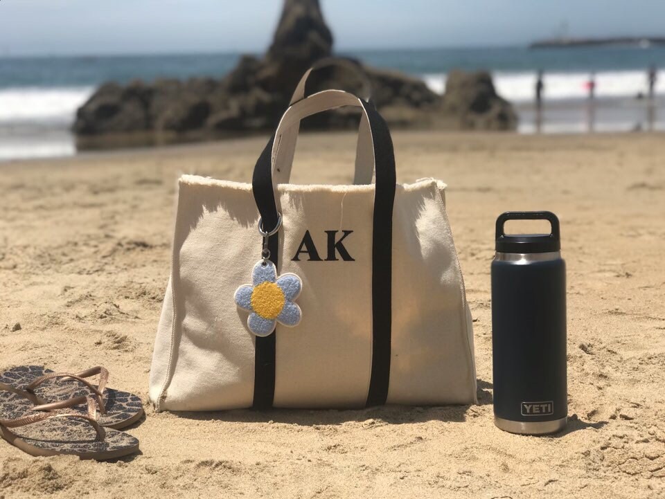 Personalized Daily Bag Eco Bag Minimalist Initial Tote | Etsy