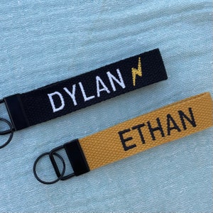 Embroidered Personalized Keychain: Custom Name Bag Tag - Etsy