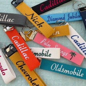 Embroidered Personalized Keychain: Custom Name Bag Tag - Etsy