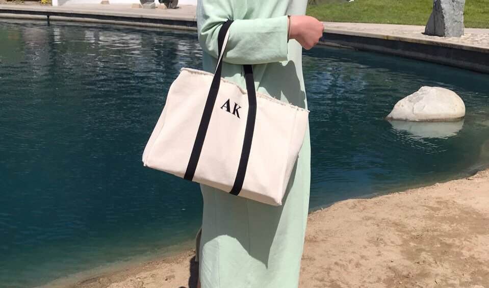 Personalized Daily Bag Eco Bag Minimalist Initial Tote | Etsy