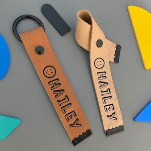 Faux Leather Personalized Name Tag, Bag Name Tag, Gift Idea, Key Rings ...