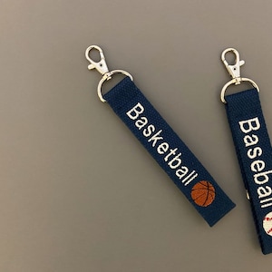 Personalized Sports Name Tag, Custom Key Chain, Basketball, Baseball ...