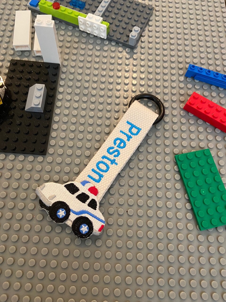 Police Car Personalized Name Tag Car Custom Key Chain Bag | Etsy