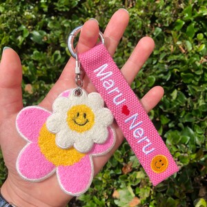 Flowers Personalized Name Tag, Lovely Custom Key Chain, Bag Name Tag ...