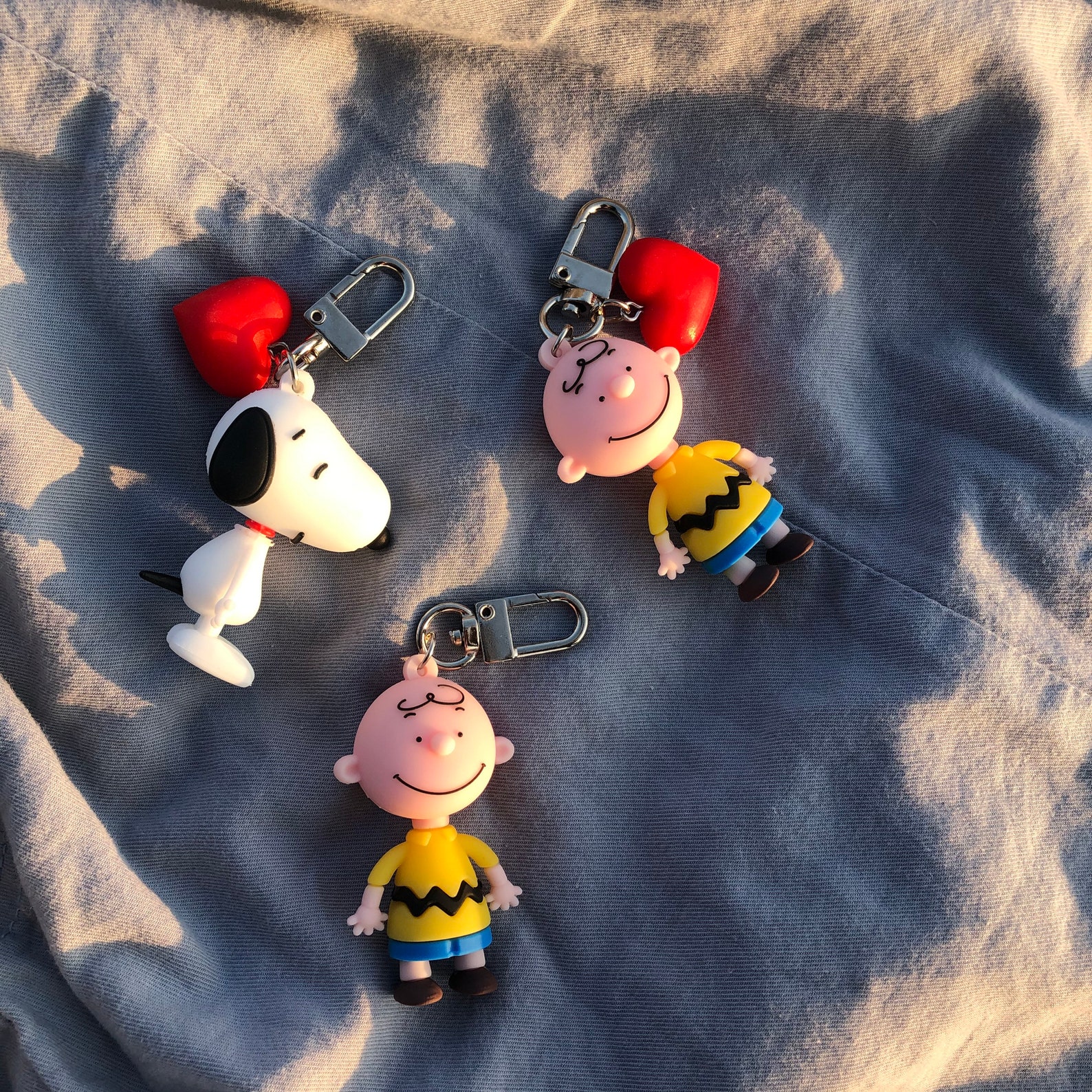 Bag Charm Snoopy Charlie Brown Heart Charm Bag | Etsy