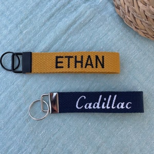Embroidered Personalized Keychain: Custom Name Bag Tag - Etsy