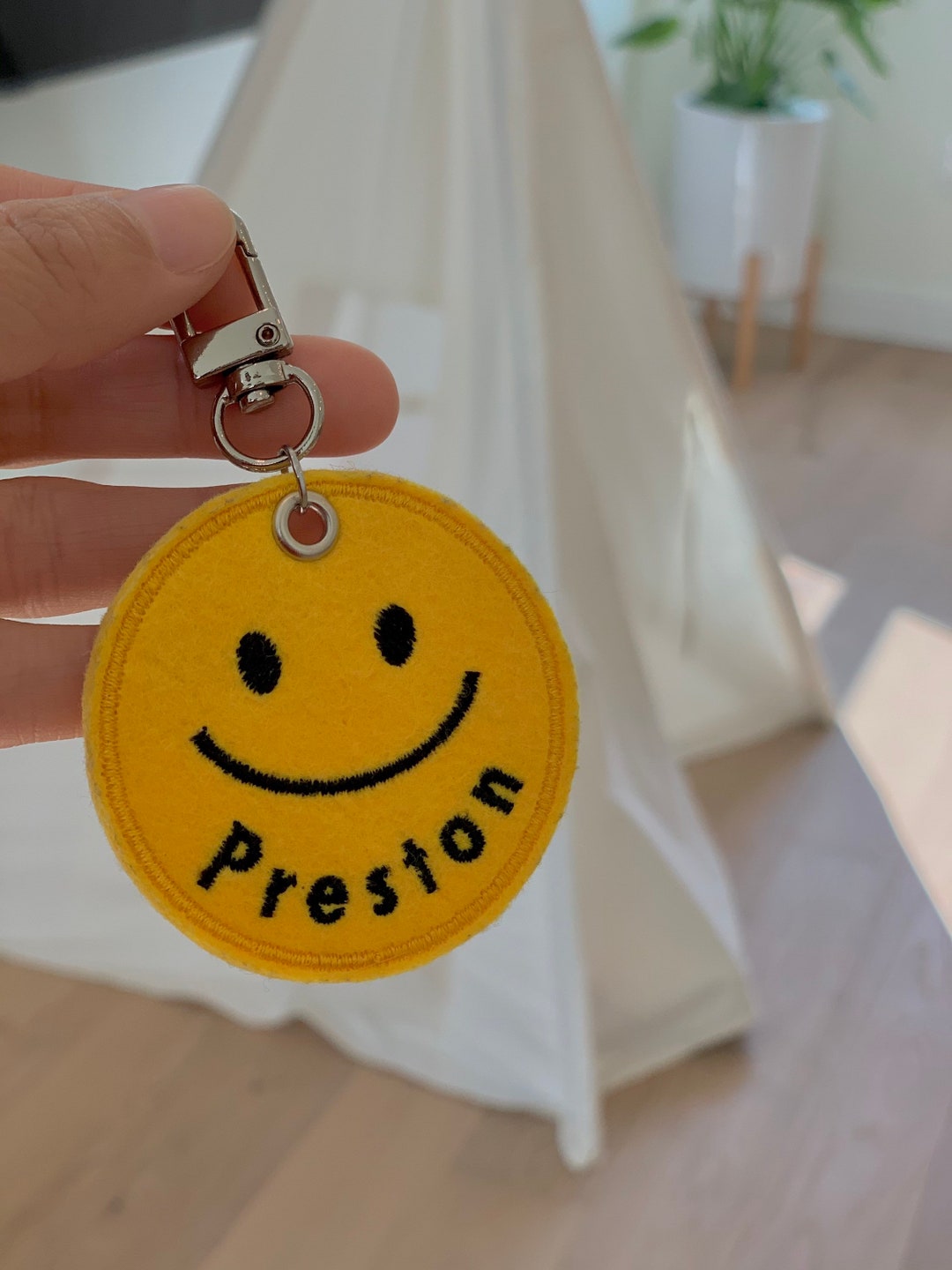 Smile Personalized Tag, Name Clip, Bag Tag, Cute Zipper Pull ...