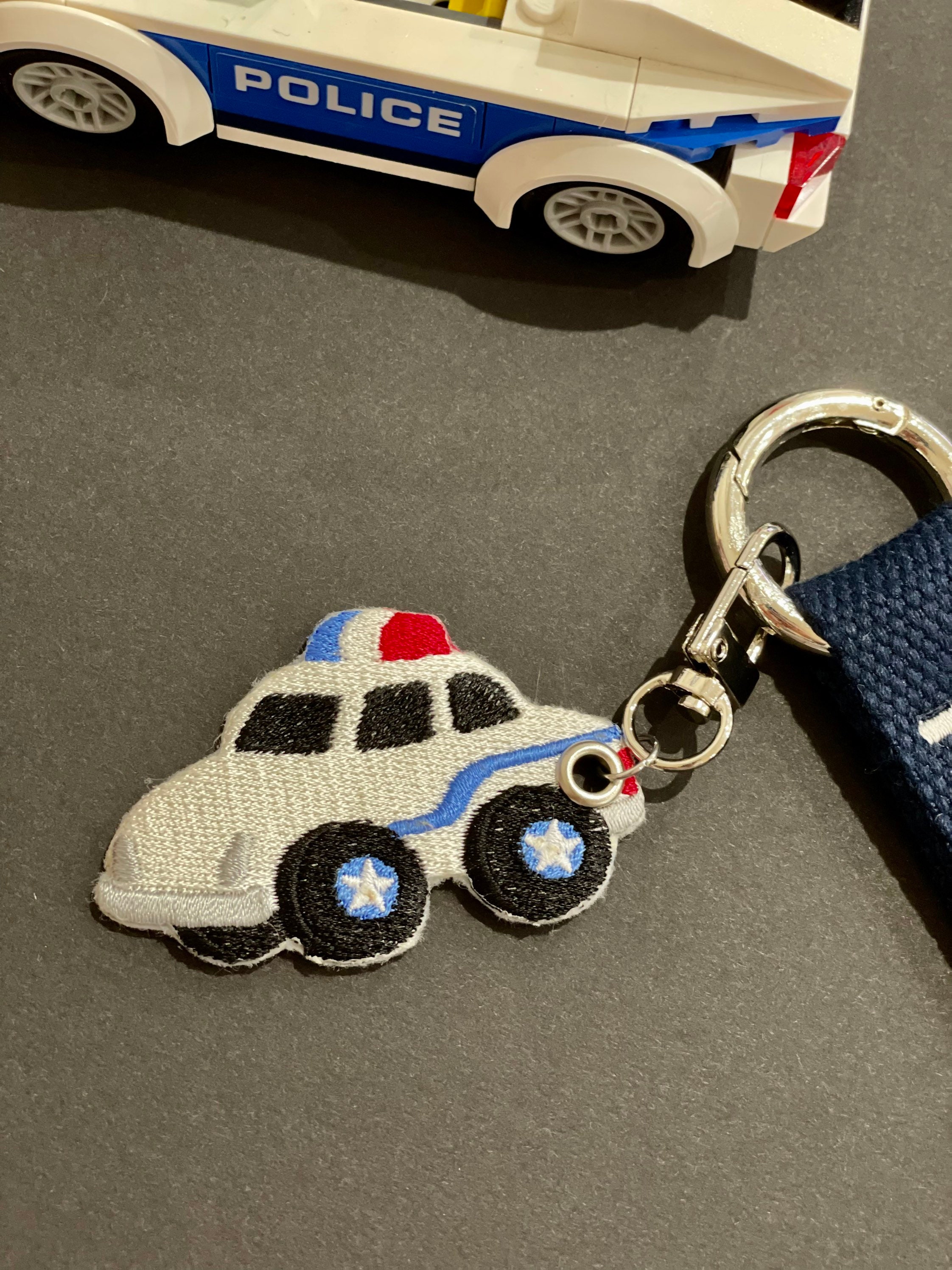 Police Car Personalized Name Tag Car Custom Key Chain Bag | Etsy
