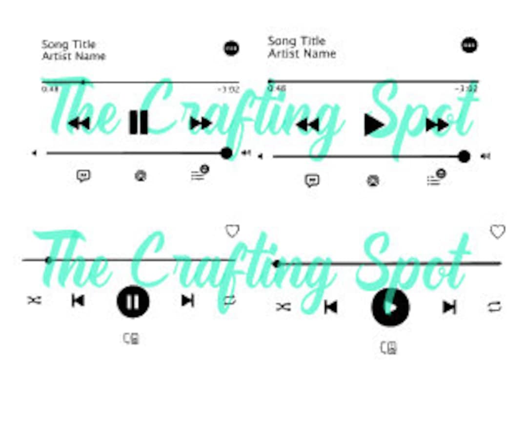 Viral Glass Tile Music Buttons / Music App Button SVG / Music Player ...