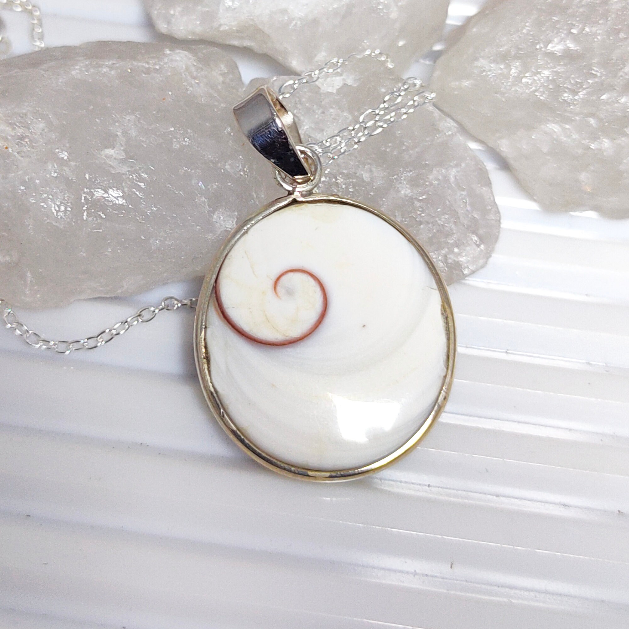 Shiva Eye Shell Necklace, Shiva Eye Shell Pendant, 925 Silver Pendant ...