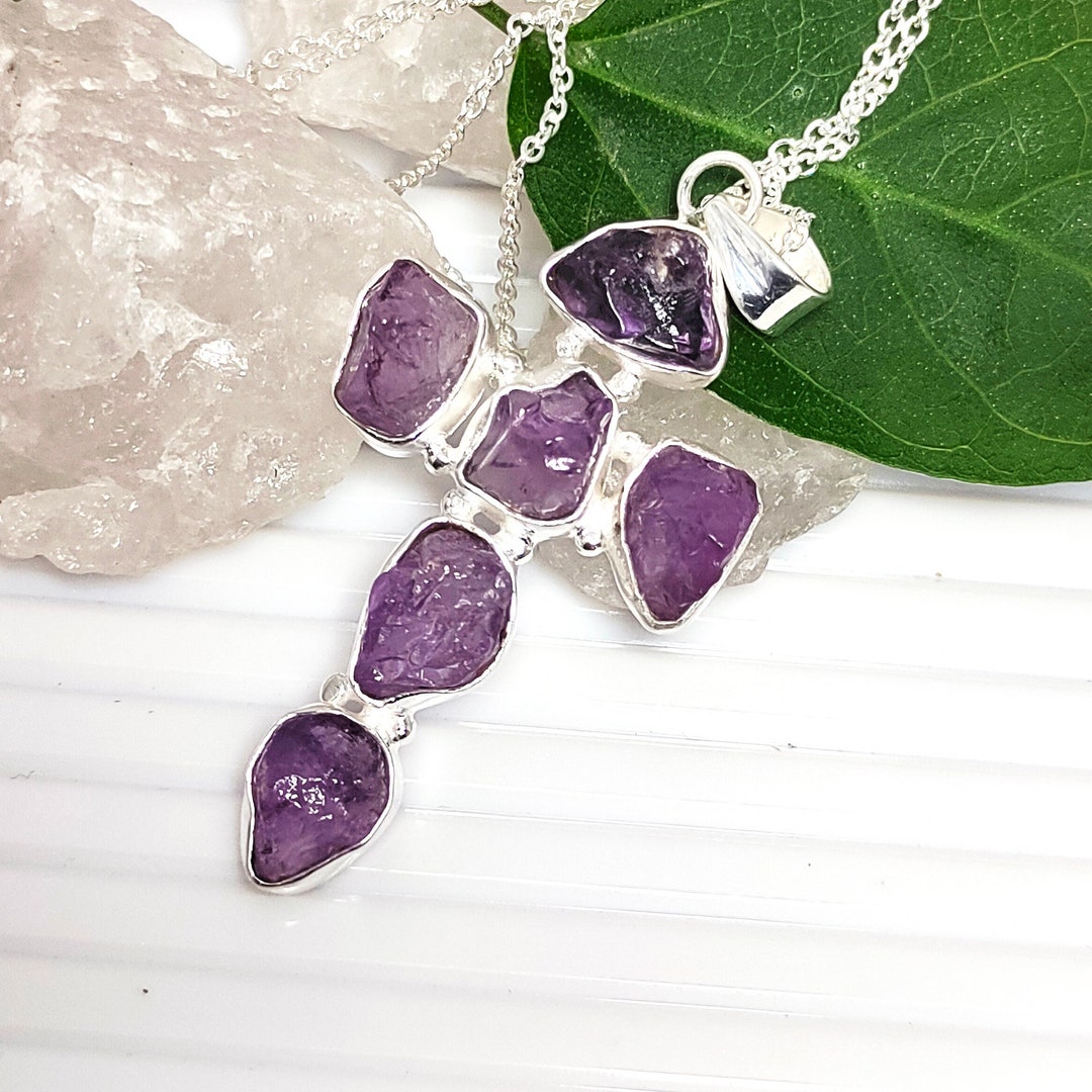 Amethyst Pendant, Amethyst Cross Pendant, Amethyst Cross Necklace, 925 ...