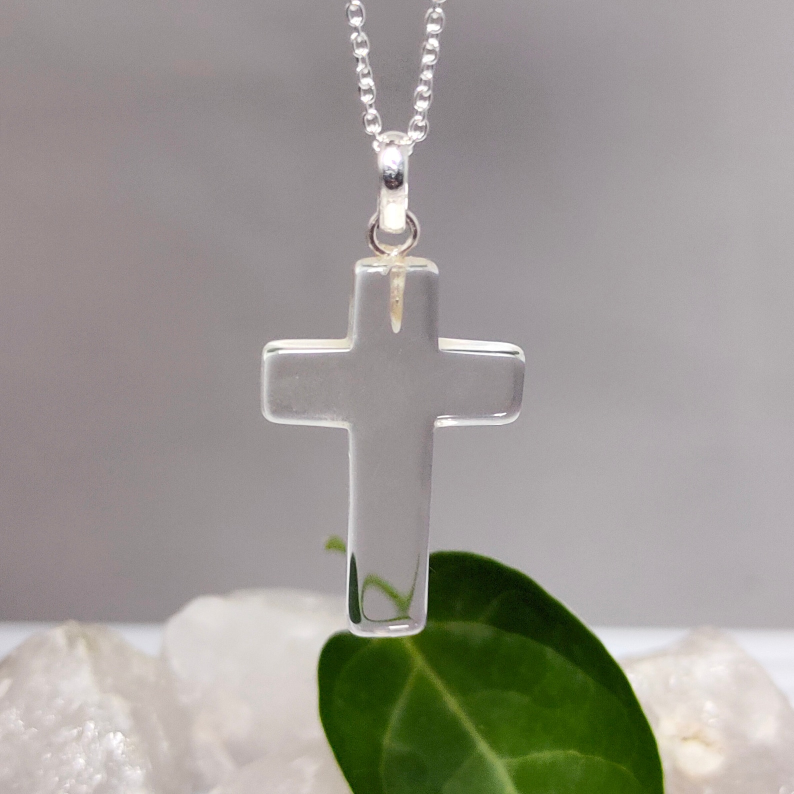 Crystal Quartz Cross Pendant 925 Silver Cross Pendant Cross - Etsy