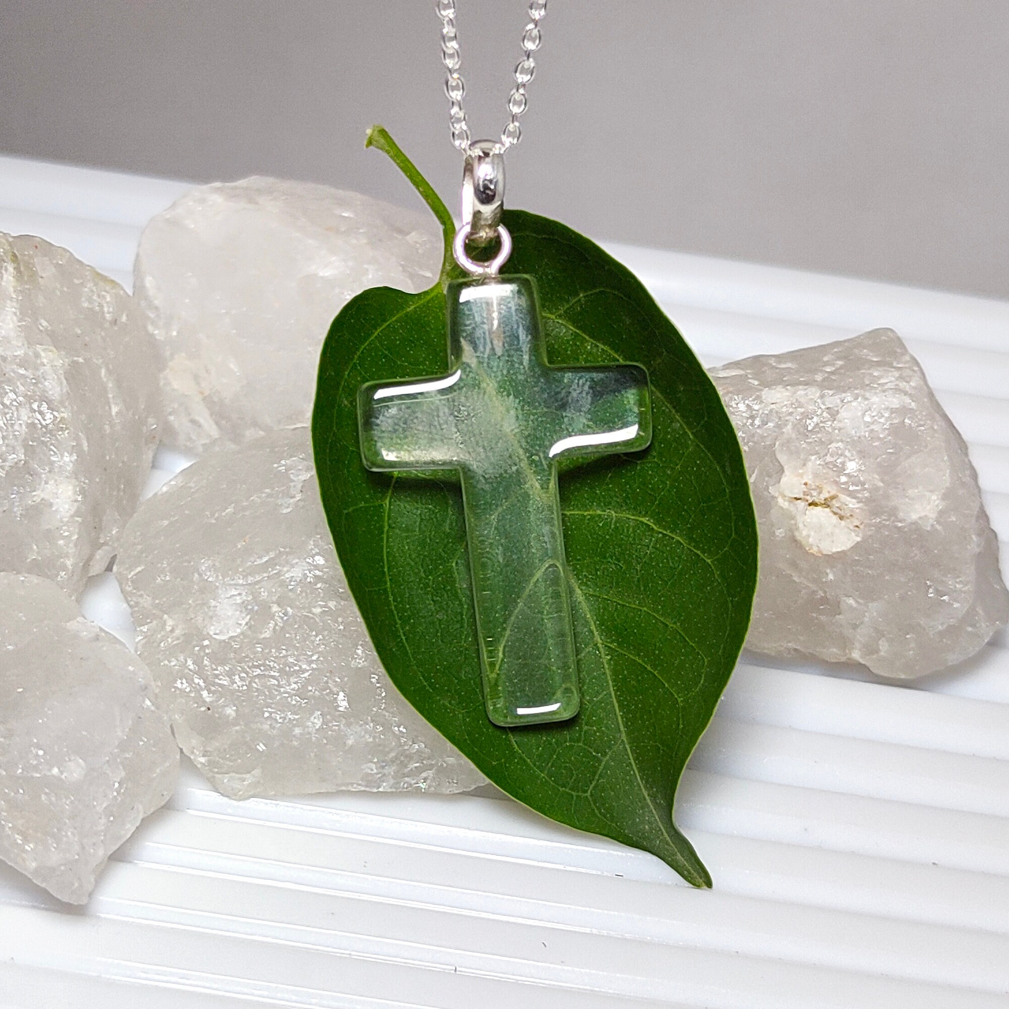 Crystal Quartz Cross Pendant 925 Silver Cross Pendant Cross | Etsy