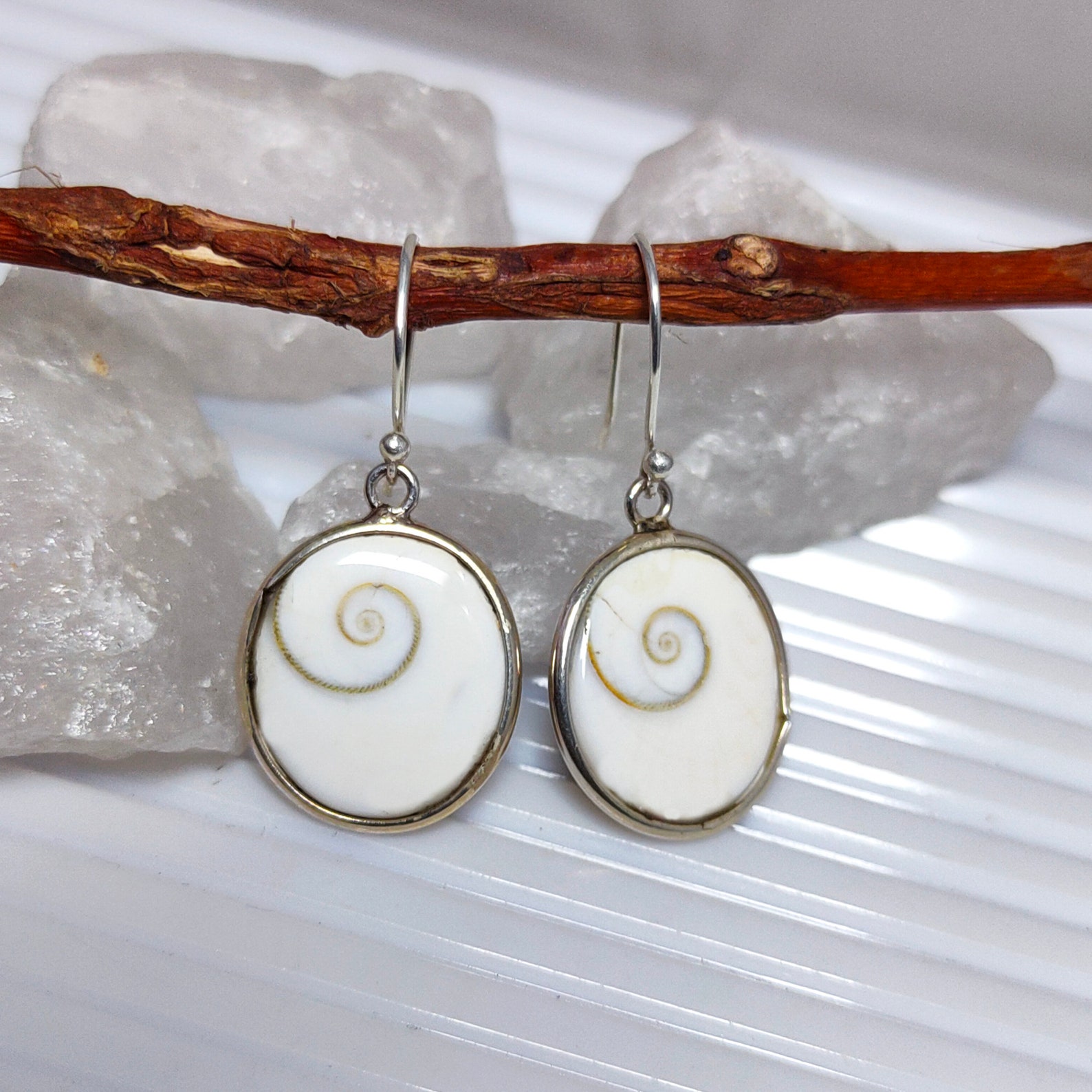 Shiva Eye Earring, Shiva Eye Shell Earring, 925 Silver Shiva Eye ...