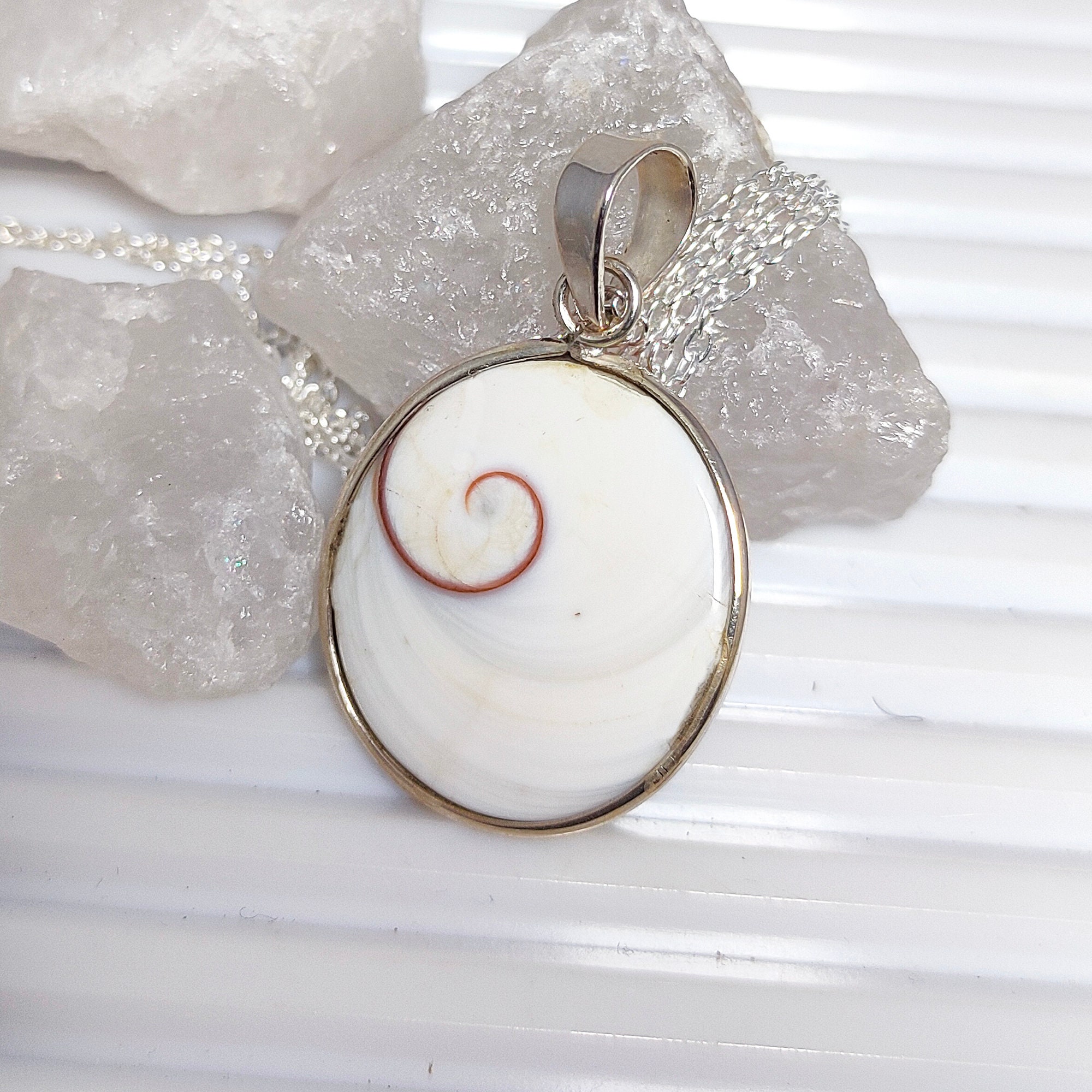 Shiva Eye Shell Necklace, Shiva Eye Shell Pendant, 925 Silver Pendant ...