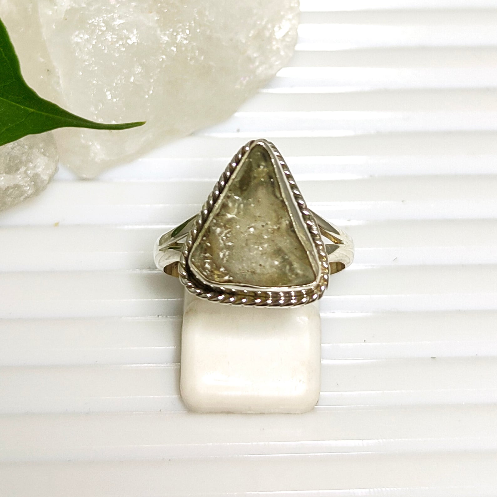 Libyan Desert Glass Ring Libyan Desert Glass Sterling Silver - Etsy
