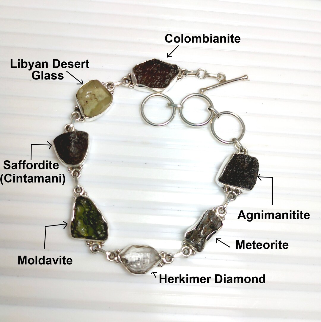Moldavite Bracelet, Libyan Desert Glass, Meteorite, Colombianite ...