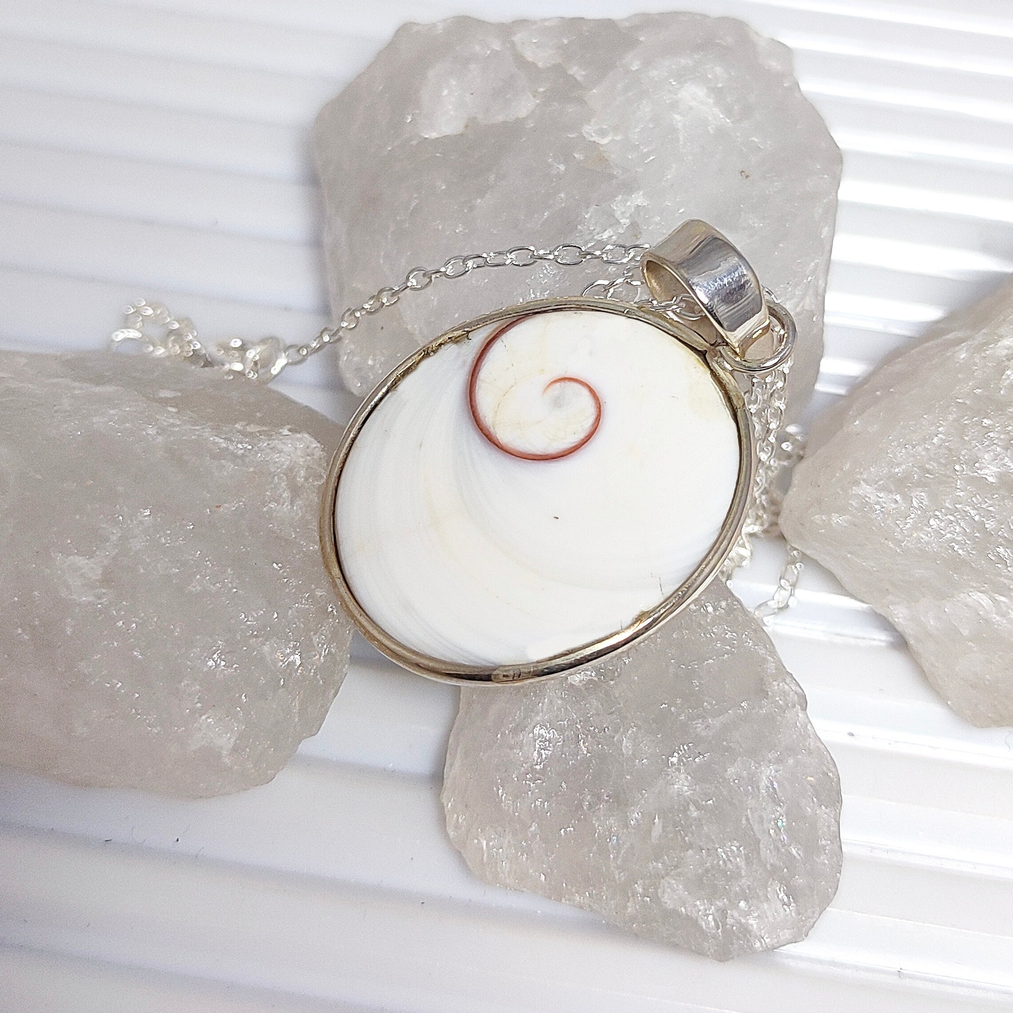 Shiva Eye Shell Necklace, Shiva Eye Shell Pendant, 925 Silver Pendant ...