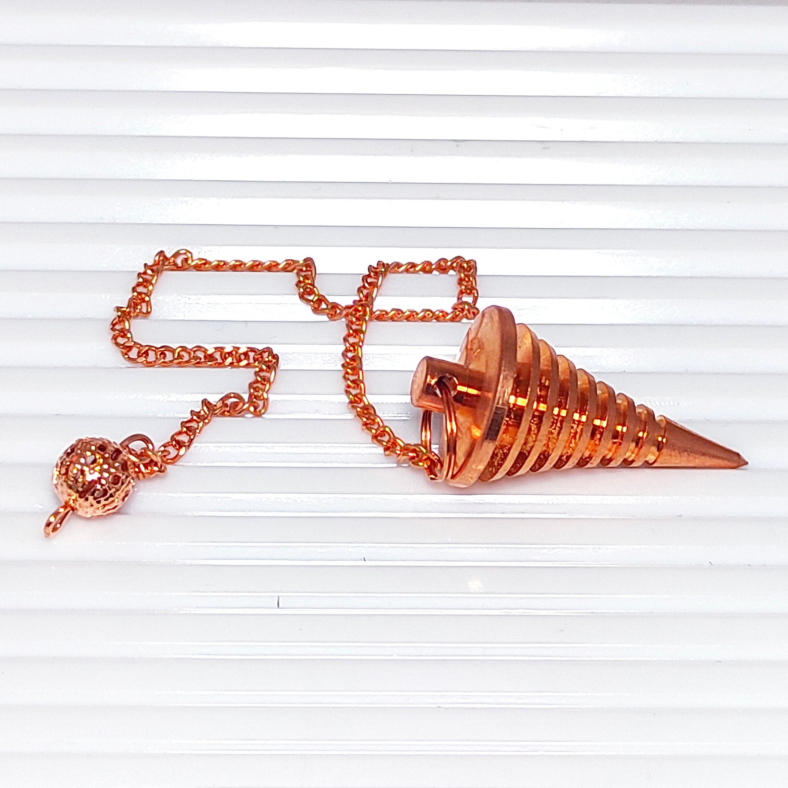 9 Ring Spiral Pendulum for Divination Coil Pendulum Copper - Etsy