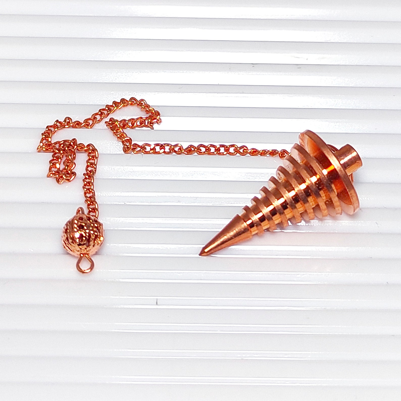 9 Ring Spiral Pendulum for Divination Coil Pendulum Copper - Etsy