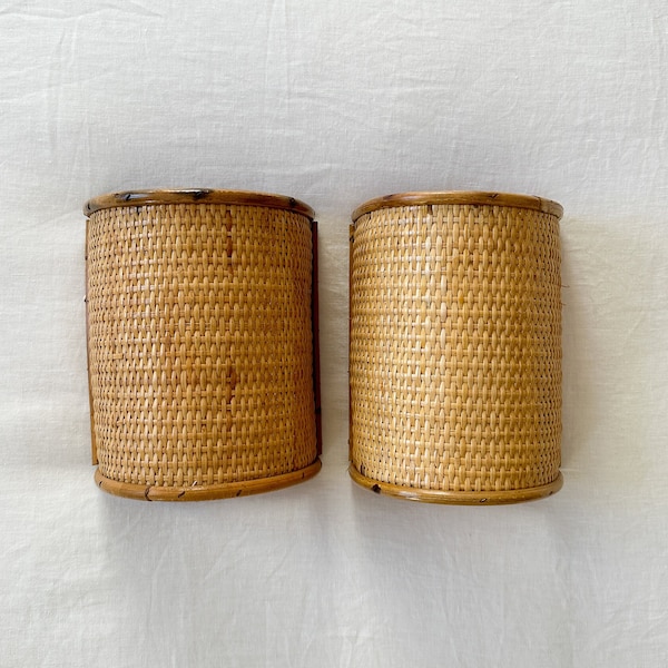 Rattan Sconce - Etsy