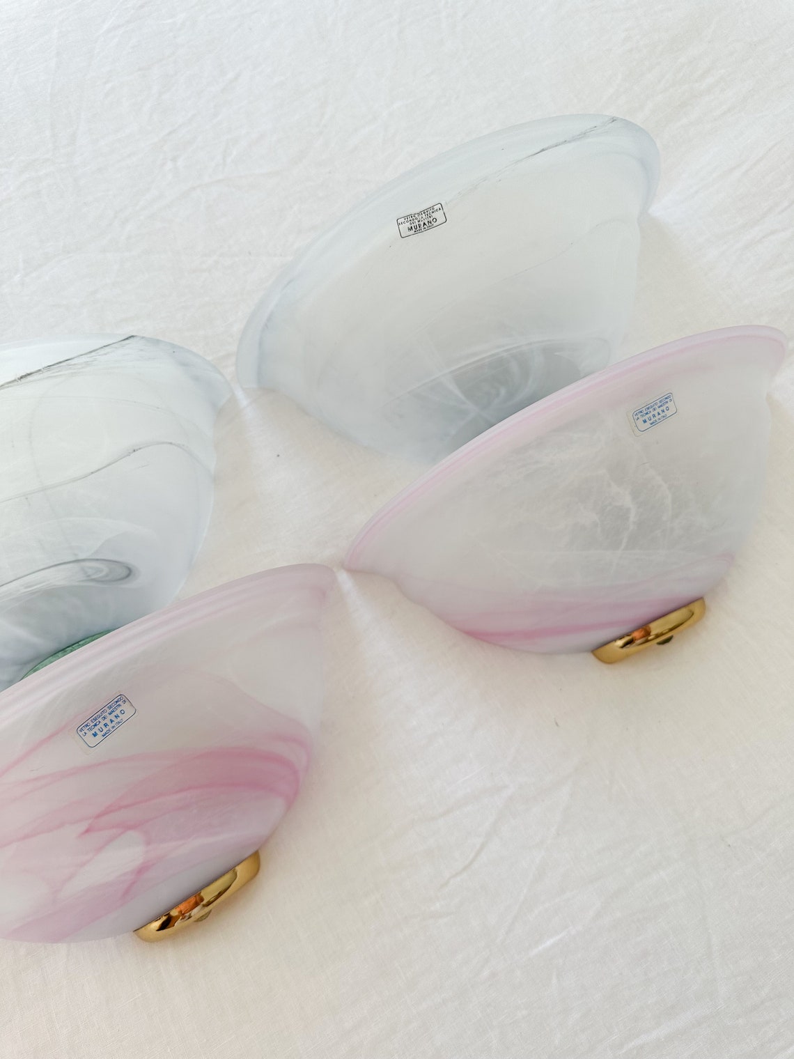 Vintage Murano Shell Sconces, Shell Wall Light, Shell Light, Glass ...