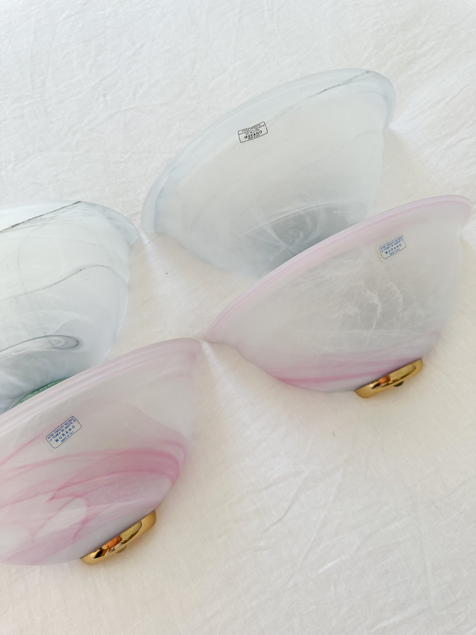 Vintage Murano Shell Sconces, Shell Wall Light, Shell Light, Glass ...