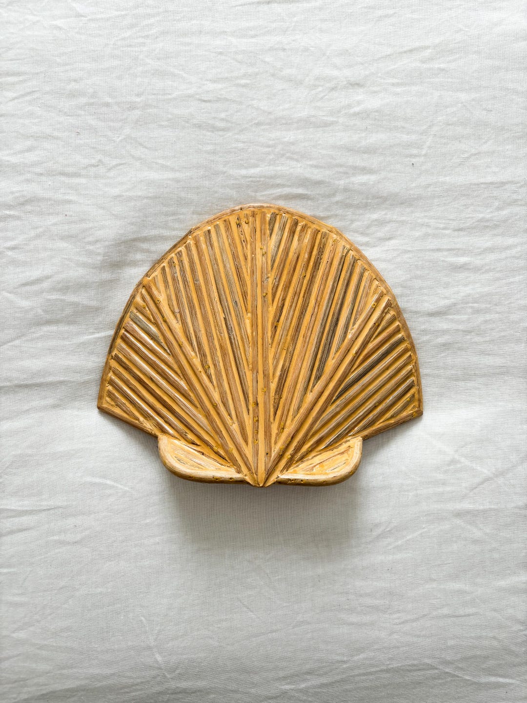 Vintage Rattan Shell Sconce, Shell Sconce, Shell Wall Light, Bamboo ...