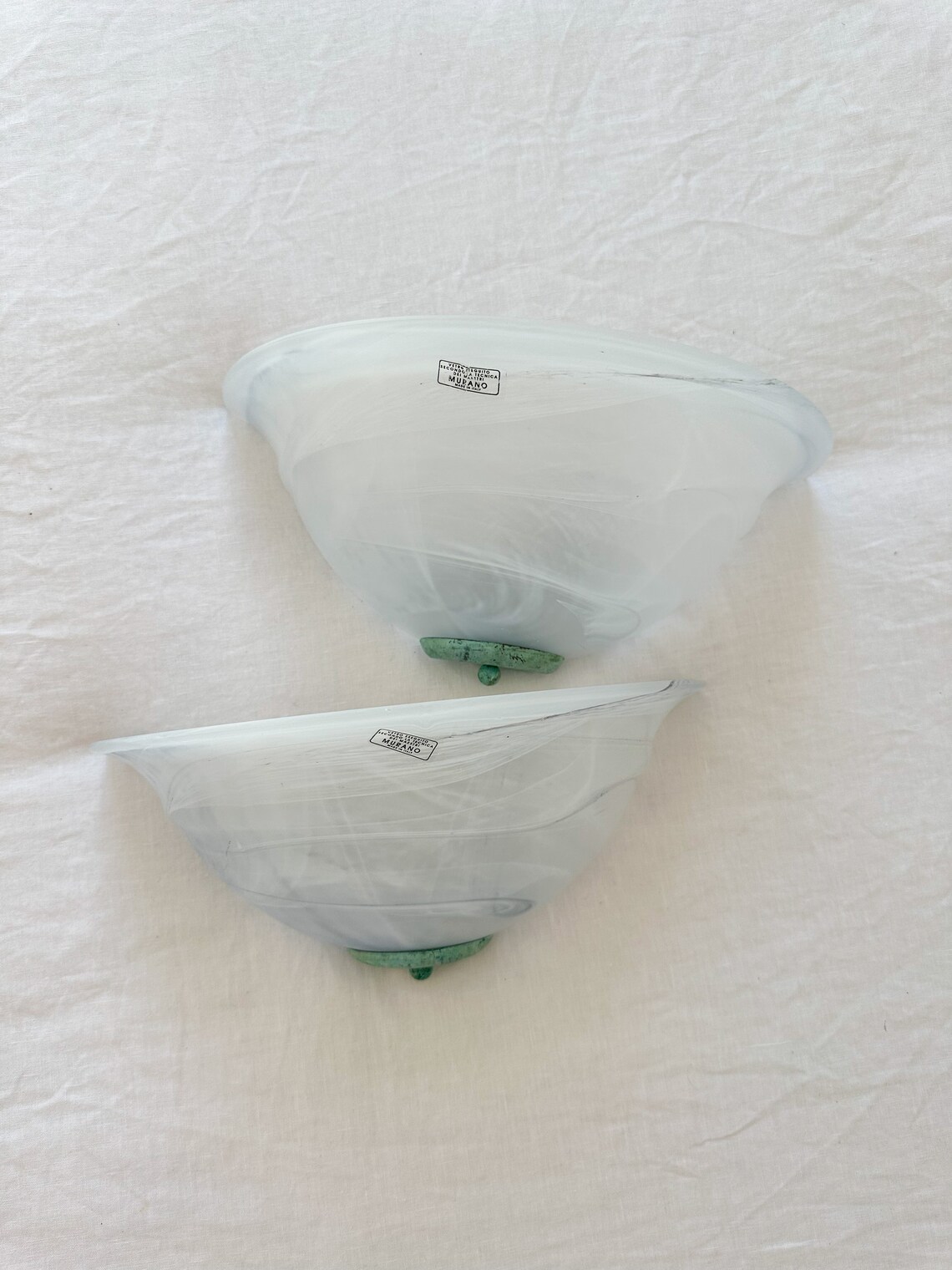 Vintage Murano Shell Sconces, Shell Wall Light, Shell Light, Glass ...