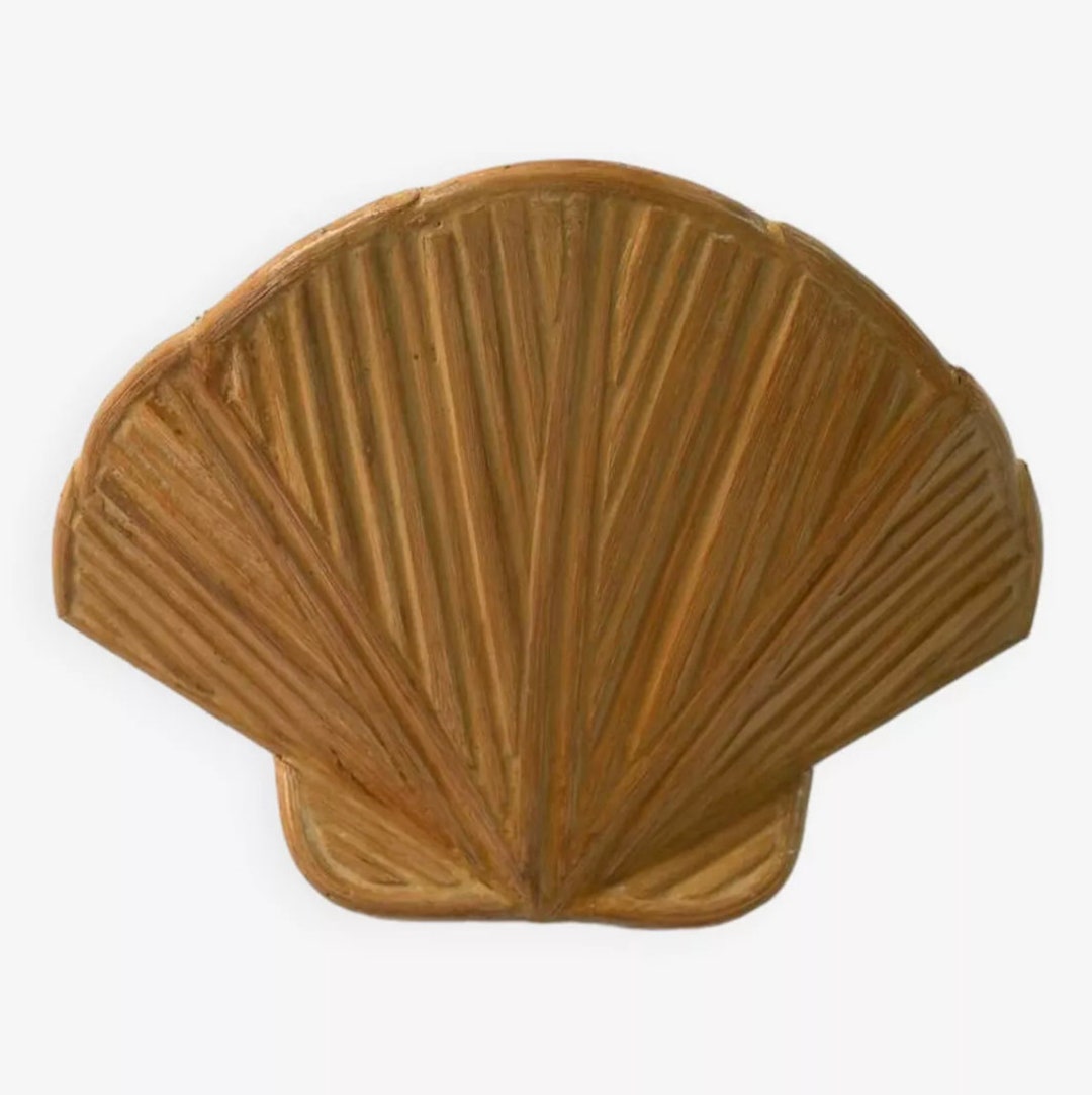 Vintage Rattan Shell Sconce, Shell Sconce, Vintage Shell Sconce ...