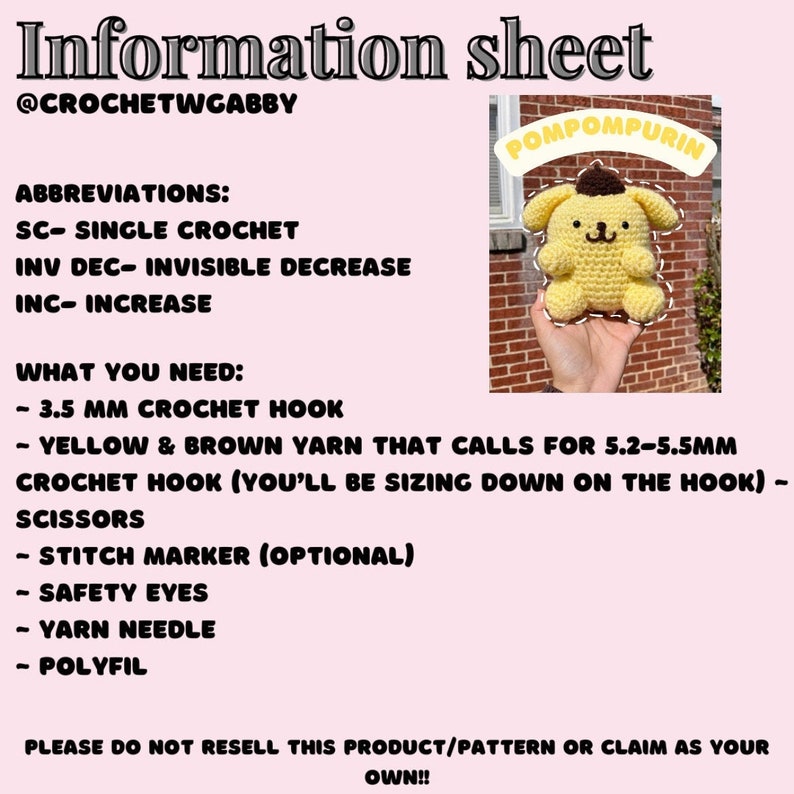 Crochet Pompompurin Amigurumi Pattern (PDF) - Etsy