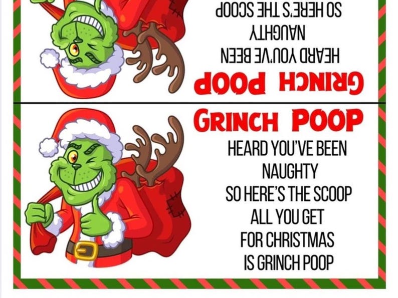 Grinch Poop Candy Bag Toppers, Instant Download, Digital Printable ...