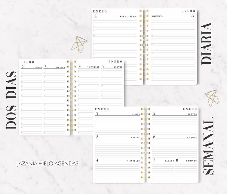 2023 PACK de AGENDAS diaria dos dias por hoja y semanal - Etsy México