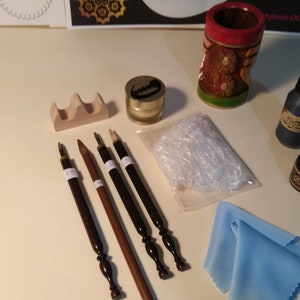 Arabic Calligraphy Set qalams, Ink, Lika, Inkwell, Papers, Naskh Script ...