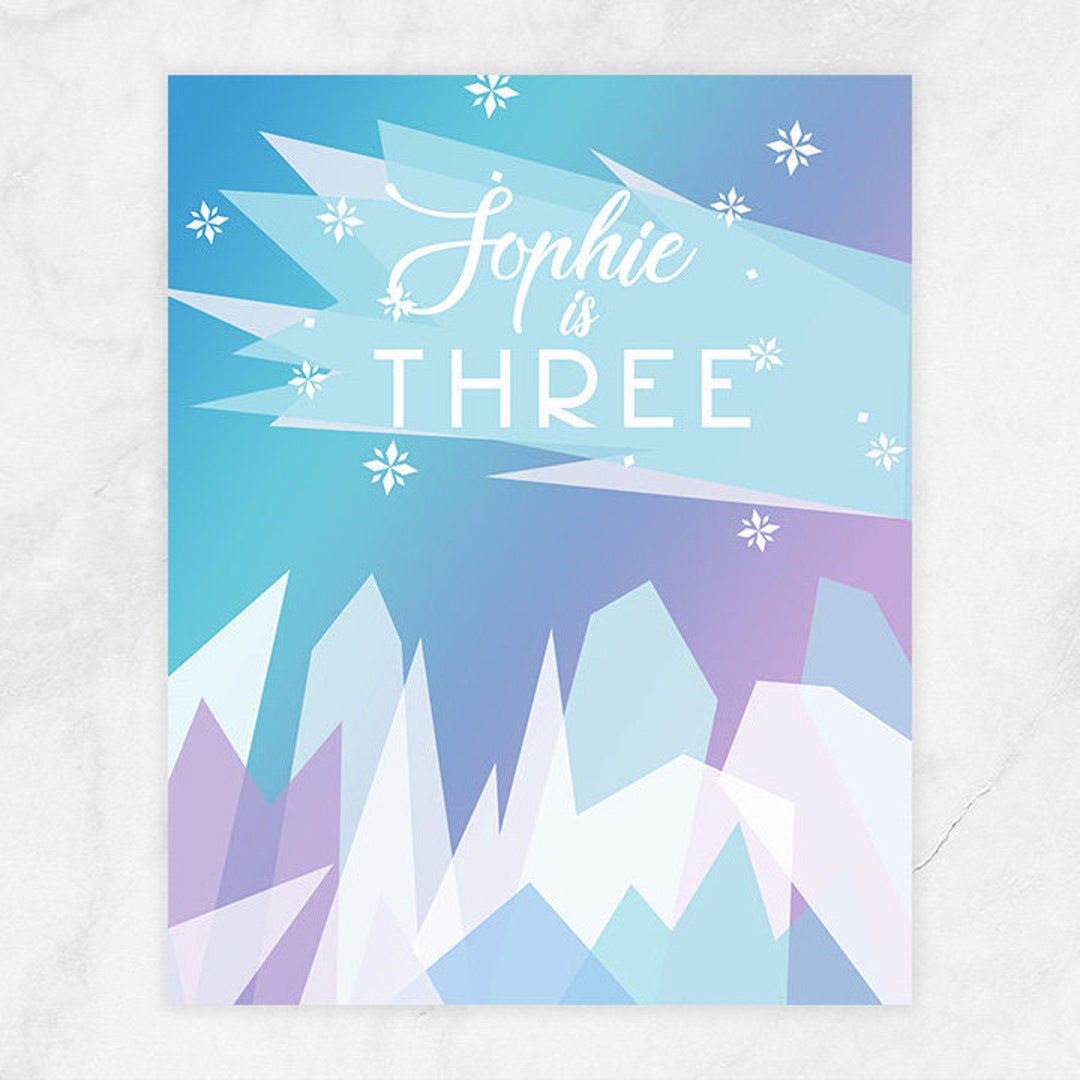 16x20 Frozen Birthday Poster- Frozen Ice Poster, Personalized Birthday ...