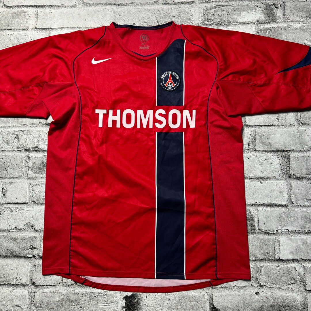 Vintage Nike 2004/2005 PSG Paris Saint Germain Thomson Away Jersey Red ...