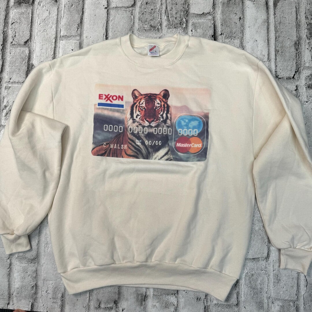 Vintage 80s EXXON Mastercard Promo Sweatshirt Size L Made in USA Rare ...