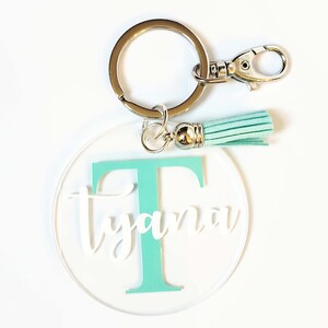 Personalized Monogram Keychain With Tassel & Clip - Etsy