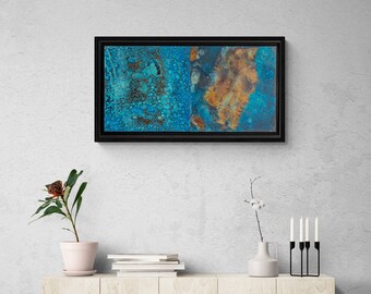Contemporary Mixed Media Oxidized Copper Panels on Canvas Modern Home ...
